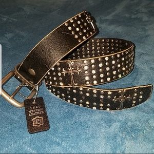 Accessories | Black Rhinestone Cross Belt | Poshmark